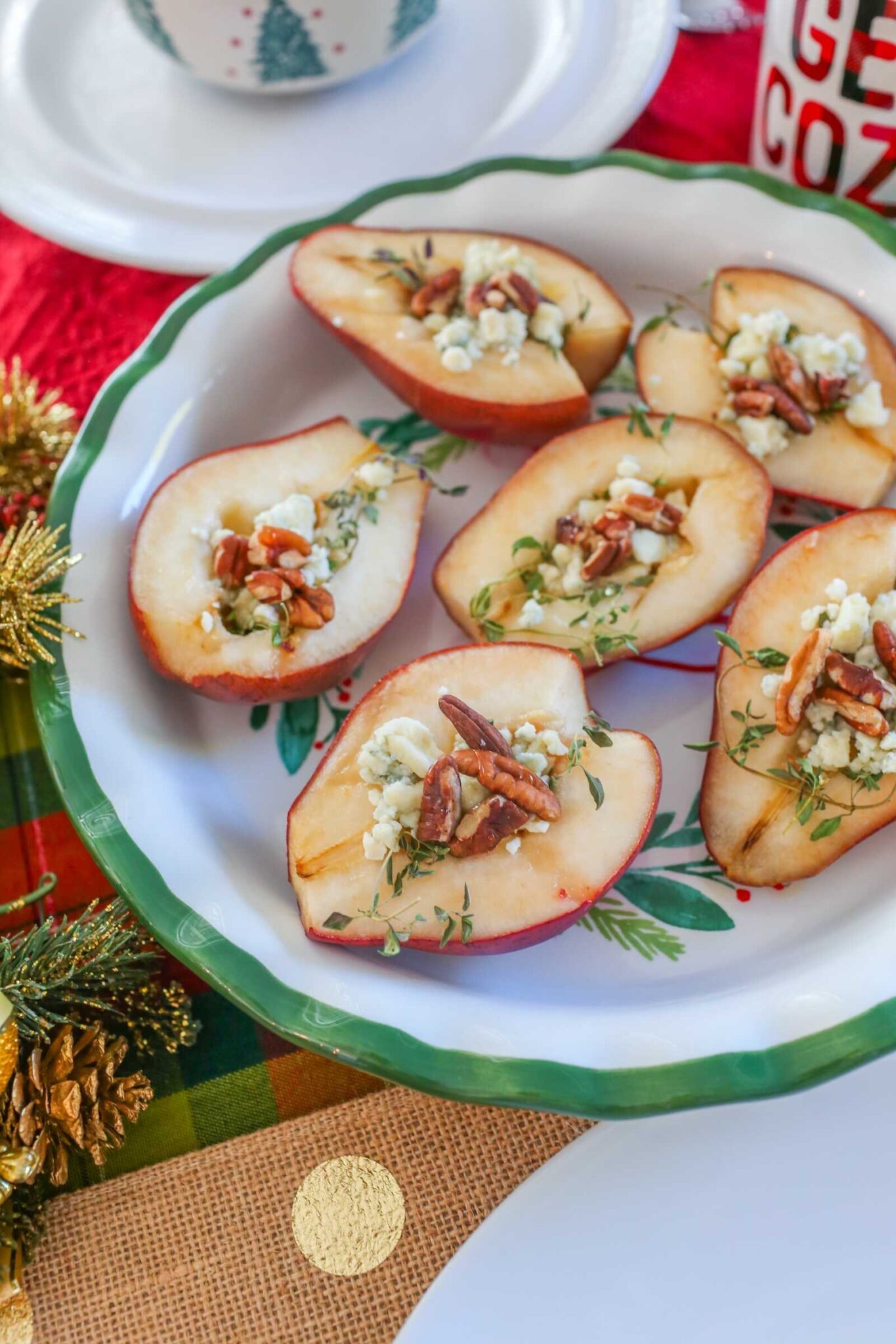 Honey Glazed Baked Pears with Gorgonzola and Pecans Recipe – A Simple ...